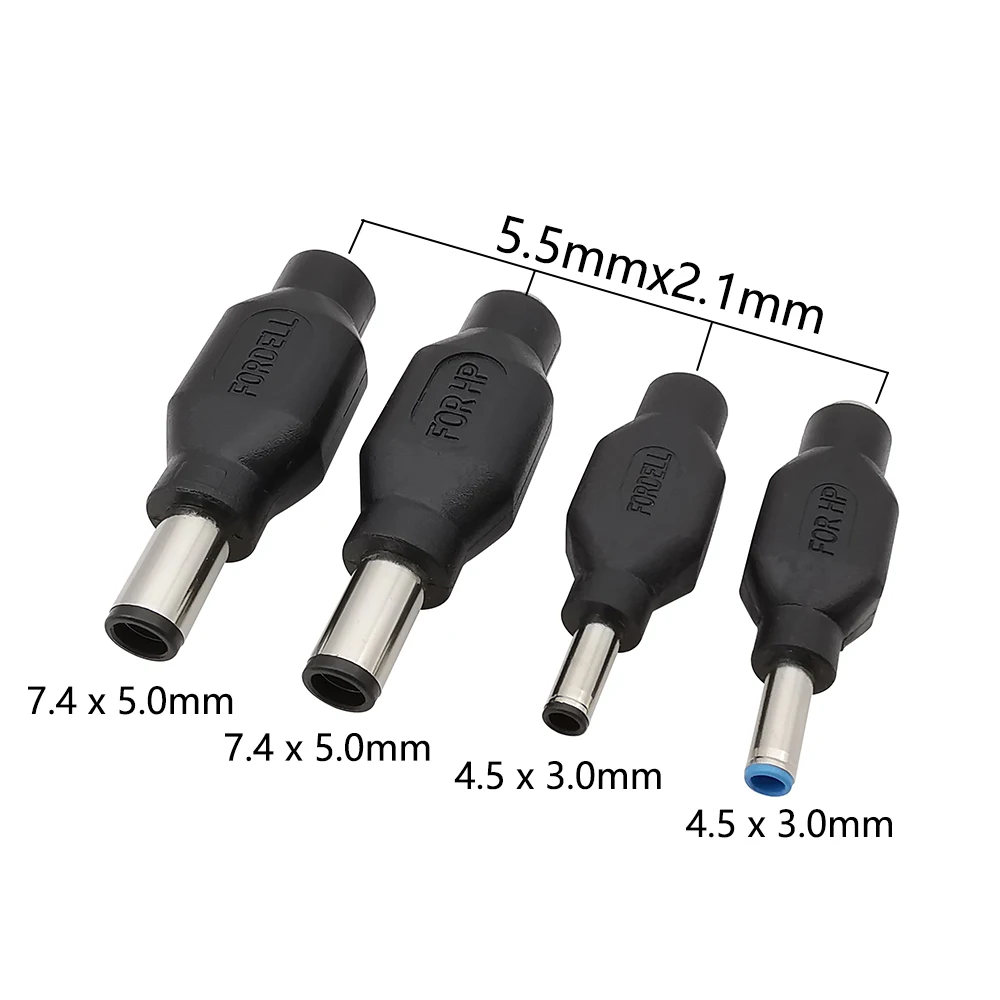1Pcs 4.5 x 3.0mm/7.4 x 5.0mm Male to 5.5 x 2.1mm DC Female Power Plug Adapter Connector With Pin ...