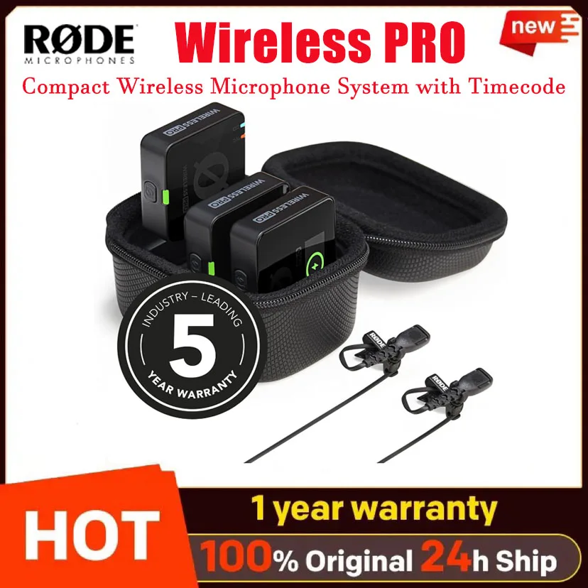 Microfone Sem Fio RODE PRO para 2 Pessoas com Gravador e Lavaliers (2.4 ...