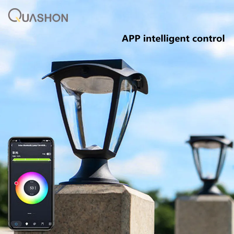 Smart-APP-Control-Solar-LED-Light-Outdoor-Pillar-Lights-Column-Head ...