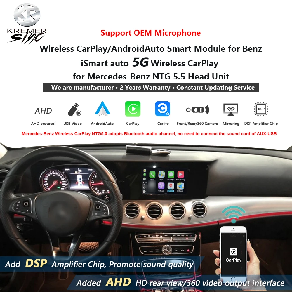 Wireless CarPlay AndroidAuto Smart Module for Mercedes-Benz W213 7 8 ...