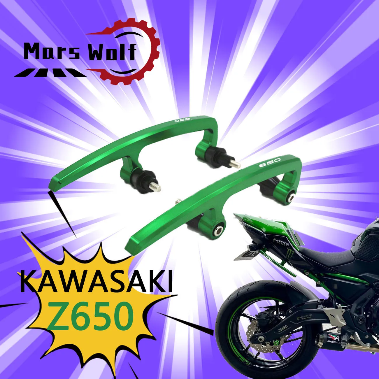 Motorcycle CNC aluminum rear grab bars Seat Pillion Passenger Rail ...