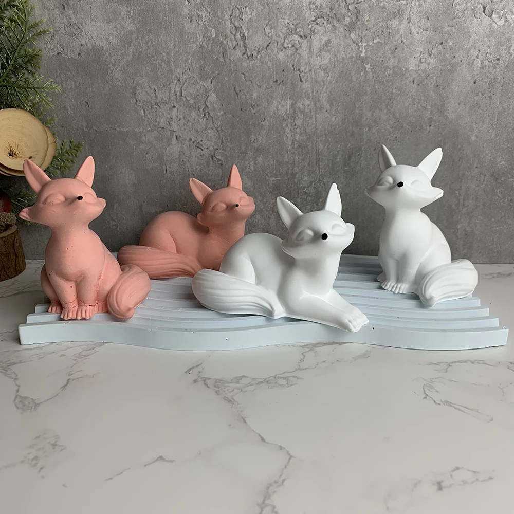 3D-Fox-Candle-Silicone-Mold-Cartoon-Fox-Handmade-Scented-Candle-Gypsum ...