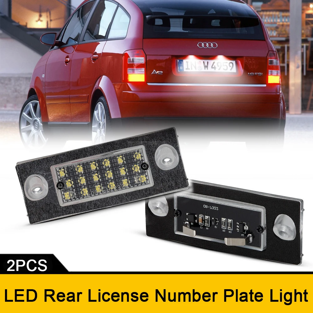 For-Audi-A2-8Z-BJ-1999-2005-LED-Rear-Number-License-Plate-Lights-Canbus ...