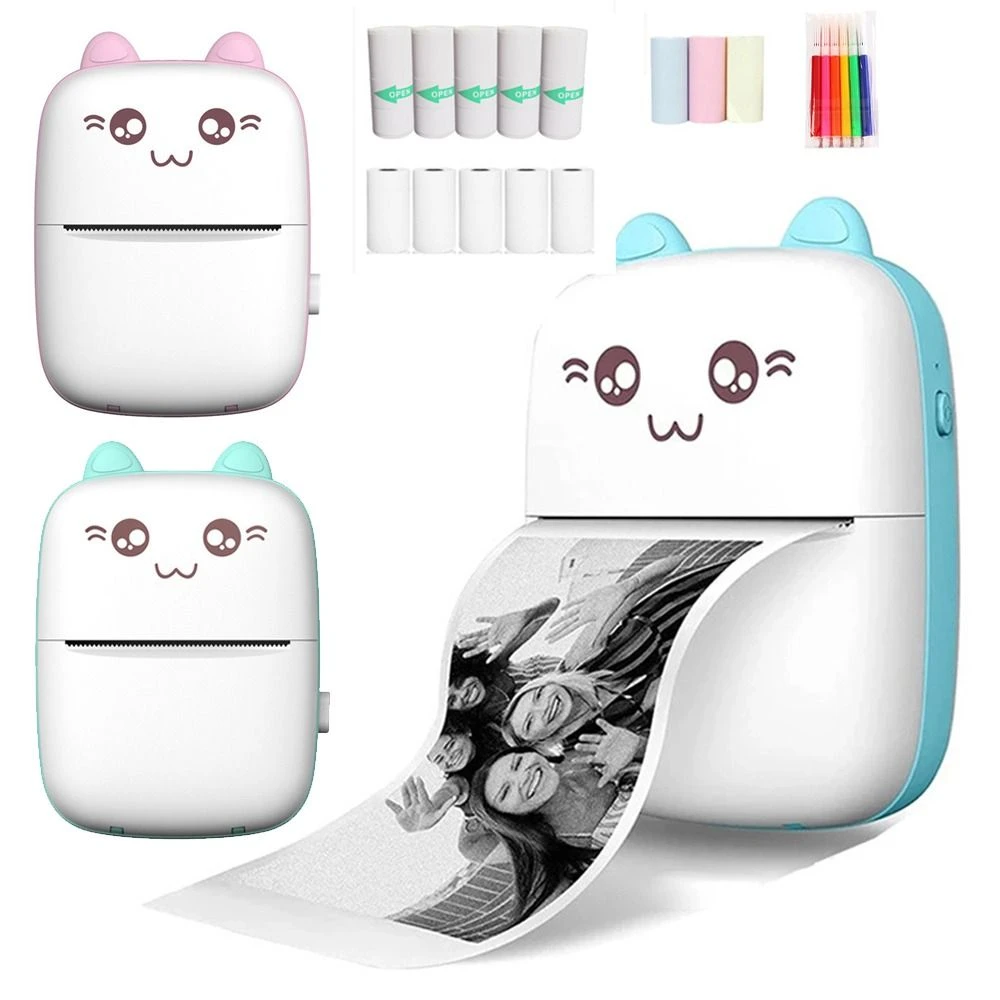 Cute Cat Mini Home Office Label Printing Machine Portable Thermal ...