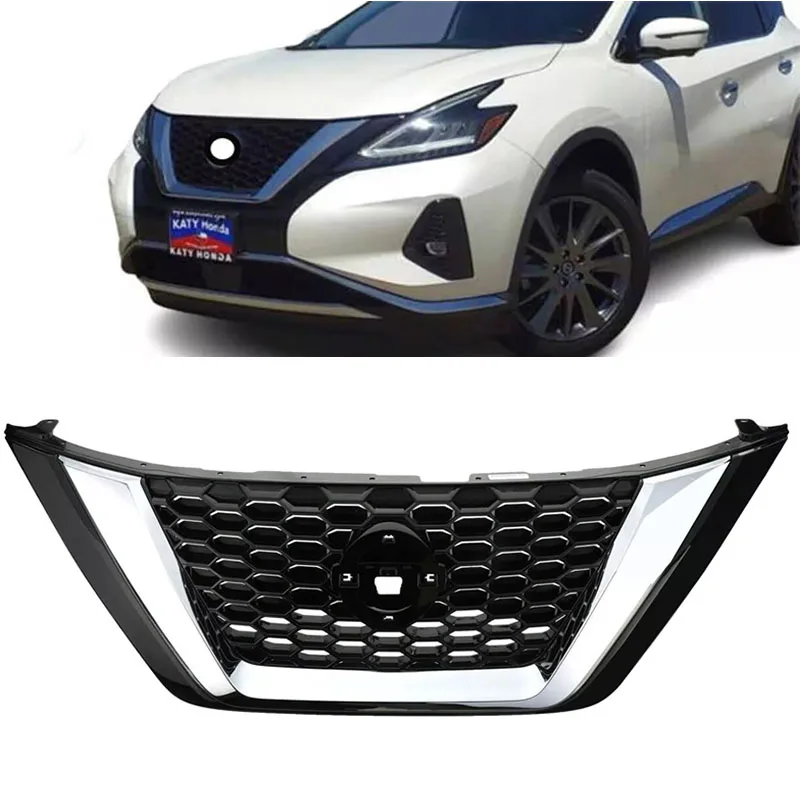 Front Bumper Mesh Grill for Nissan Murano 2019-2023 ABS Assembly Chrome ...