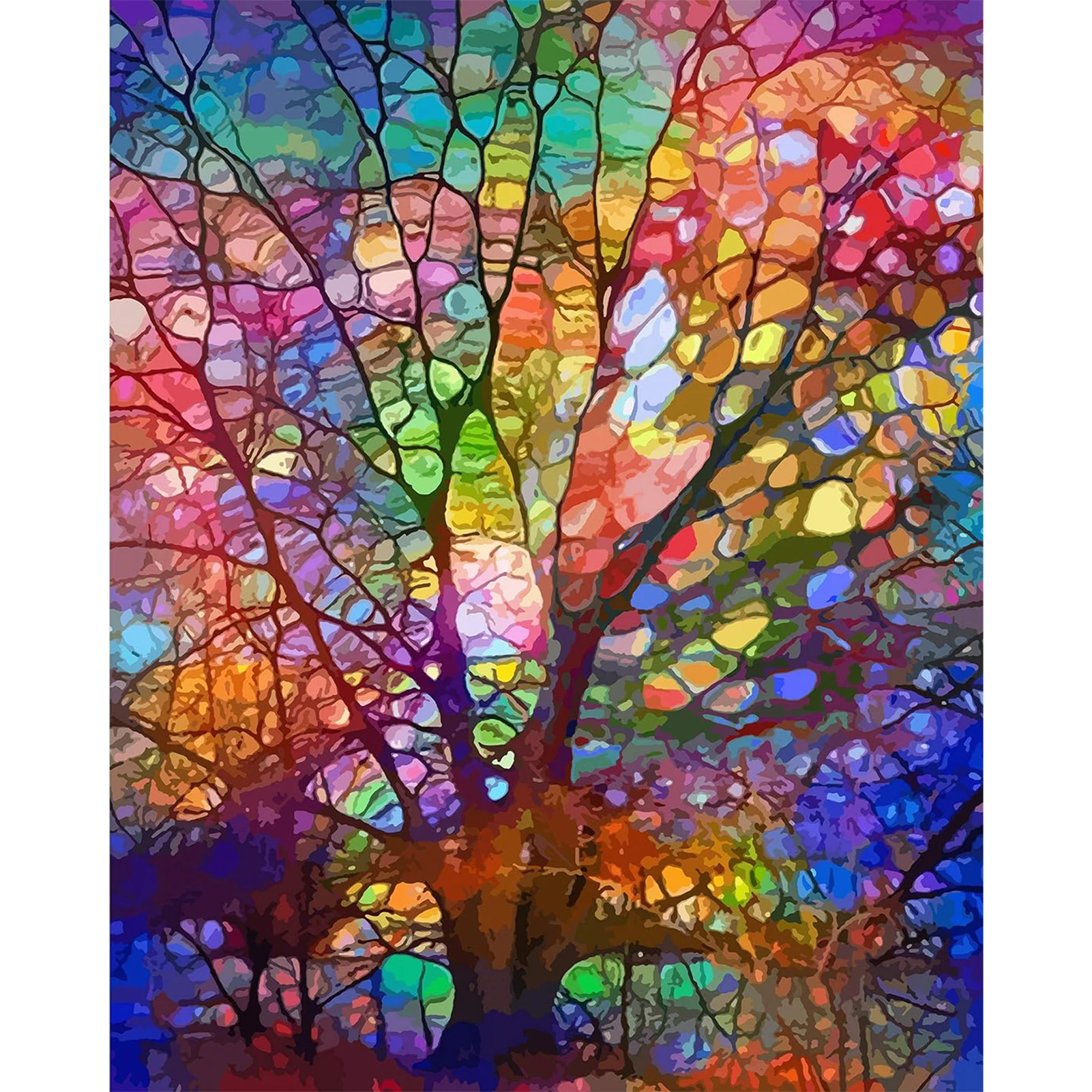 DIY-Paint-by-Numbers-Kit-para-Adultos-rvore-colorida-Acr-lico-Digital ...