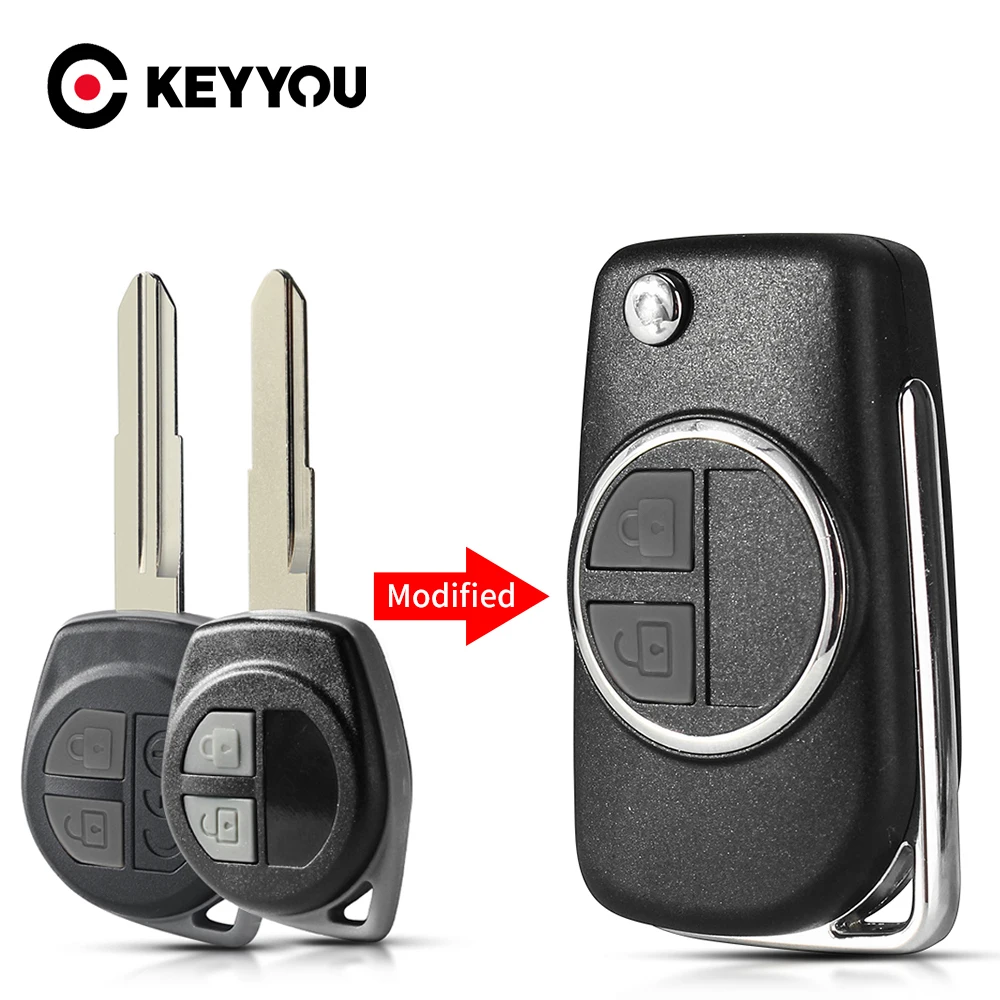Keyyou High Quality 2 Btn Modified Flip Folding Car Remote Key Case ...