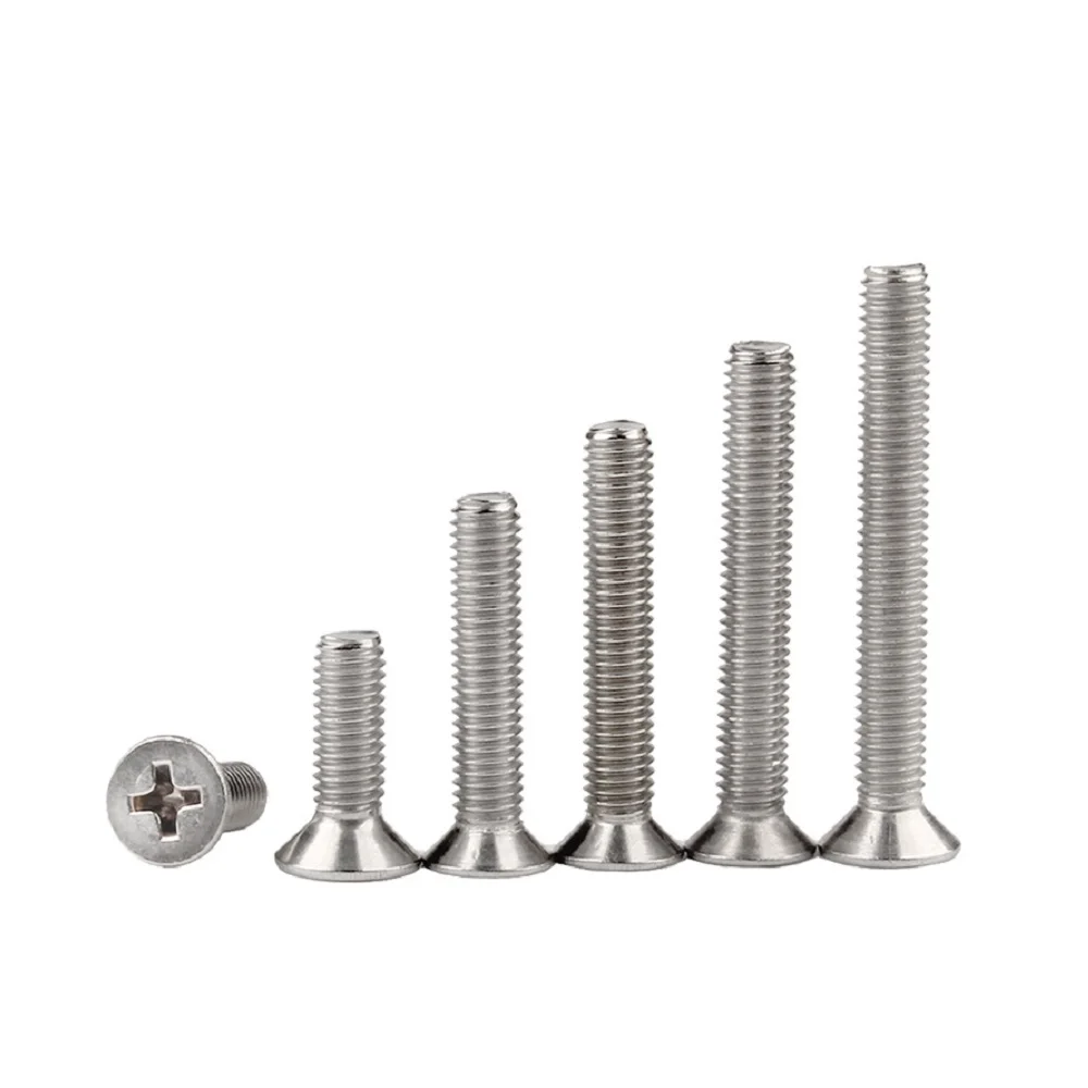 20-50pcs M1 M1.2 M1.4 M1.6 M2 M2.5 M3 M4 M5 Km Screw Flat Head Phillips ...