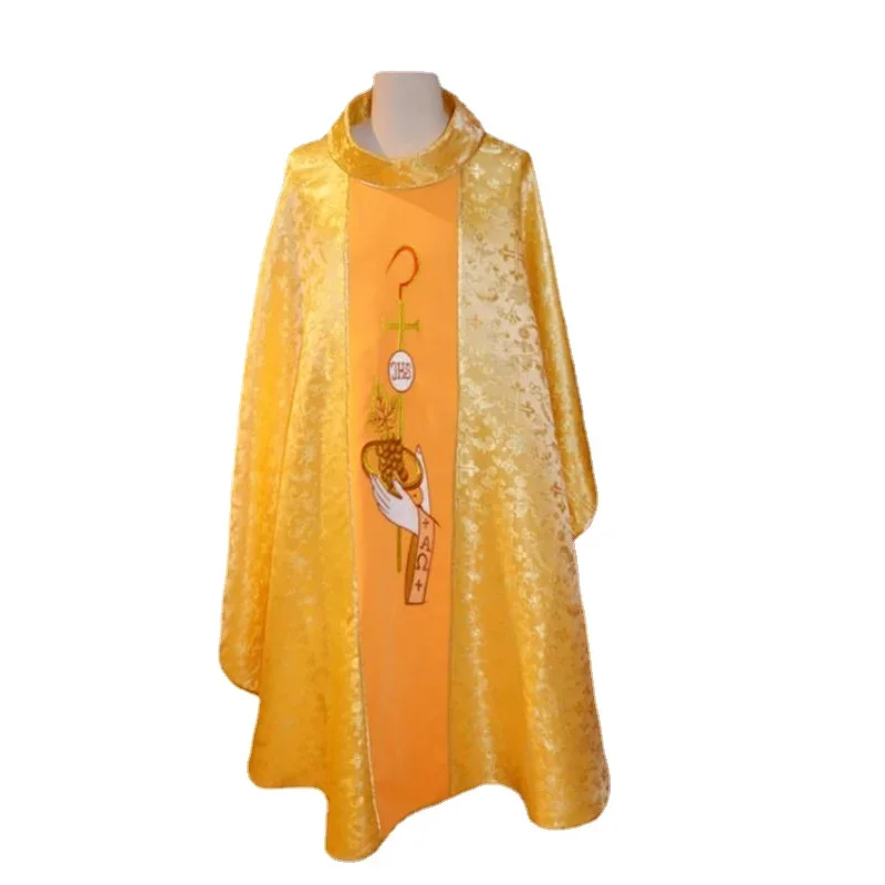 New Priest Vestments Christian Costume Priest Costumes Polyester Yellow ...