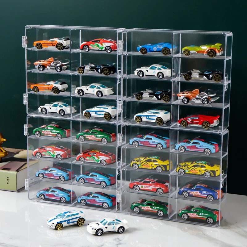 1:64 Scale Car Model Storage Box 8 Slot Clear Display Shelf Toy Car ...