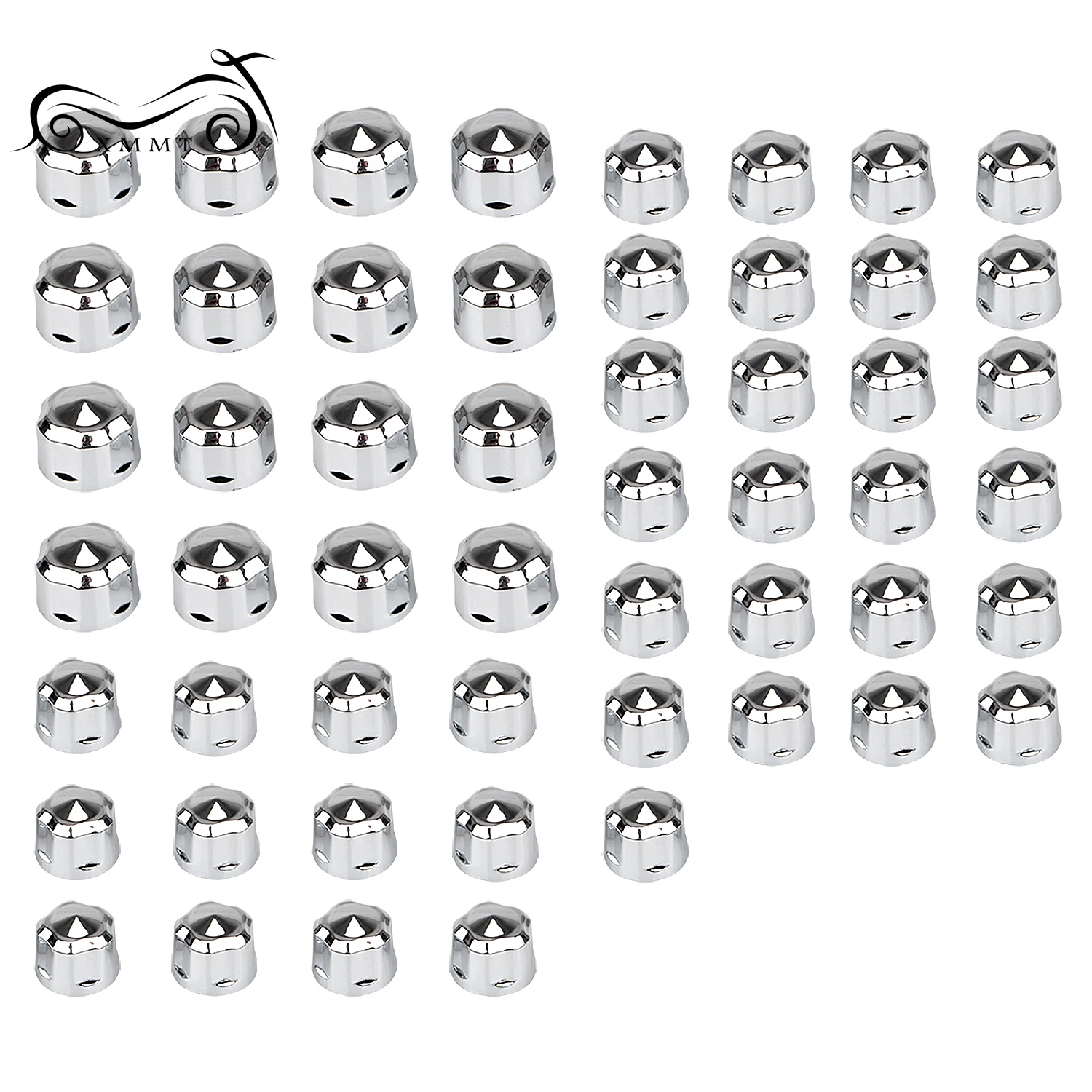 53X-Diamond-Cut-Engine-Bolt-Cap-Set-Chrome-For-Harley-2017-2022-Touring ...