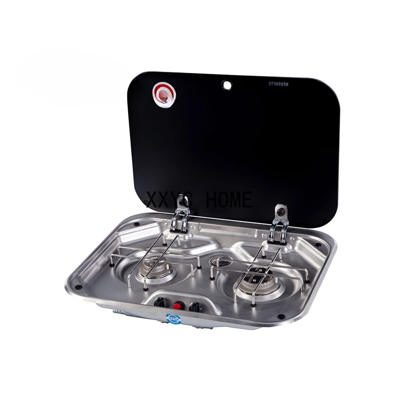 Stainless-Steel-RV-Gas-Stove-Cooker-With-Cover-For-Caravans-Folding ...