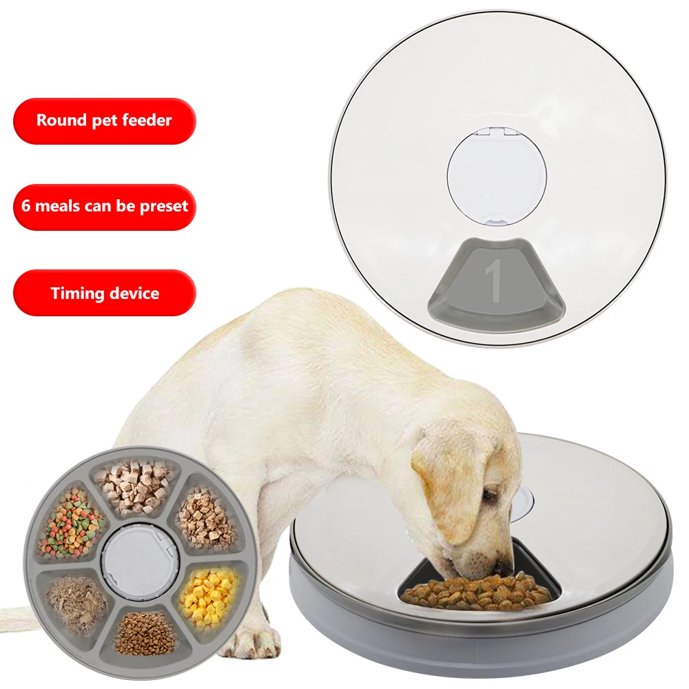 24 Hours Pet Automatic Feeder 6 Grids Electric Dry Wet Food Dispenser ...