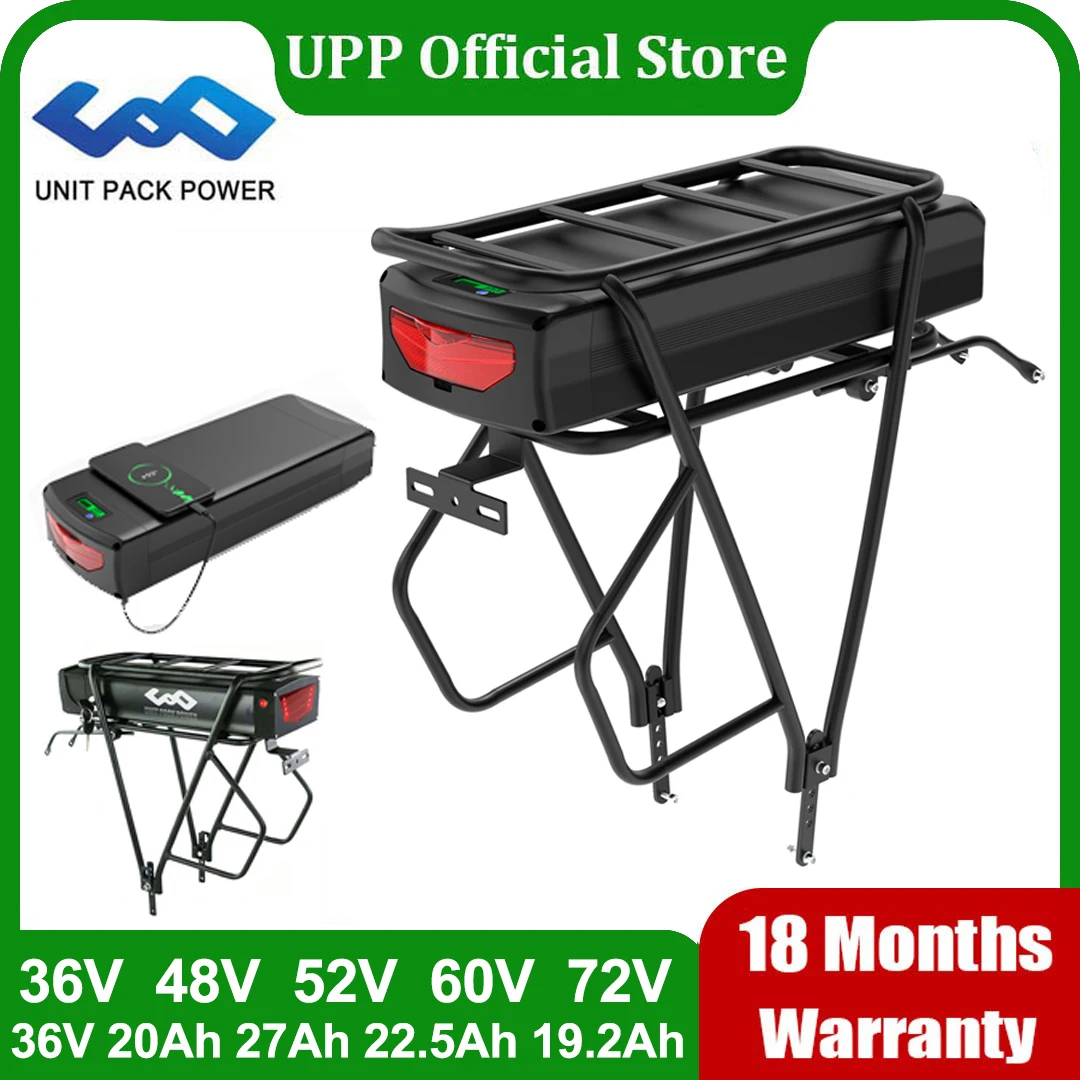 Rear Rack eBike Battery 21700 18650 52V 48V 28Ah 24Ah 20Ah With Double ...