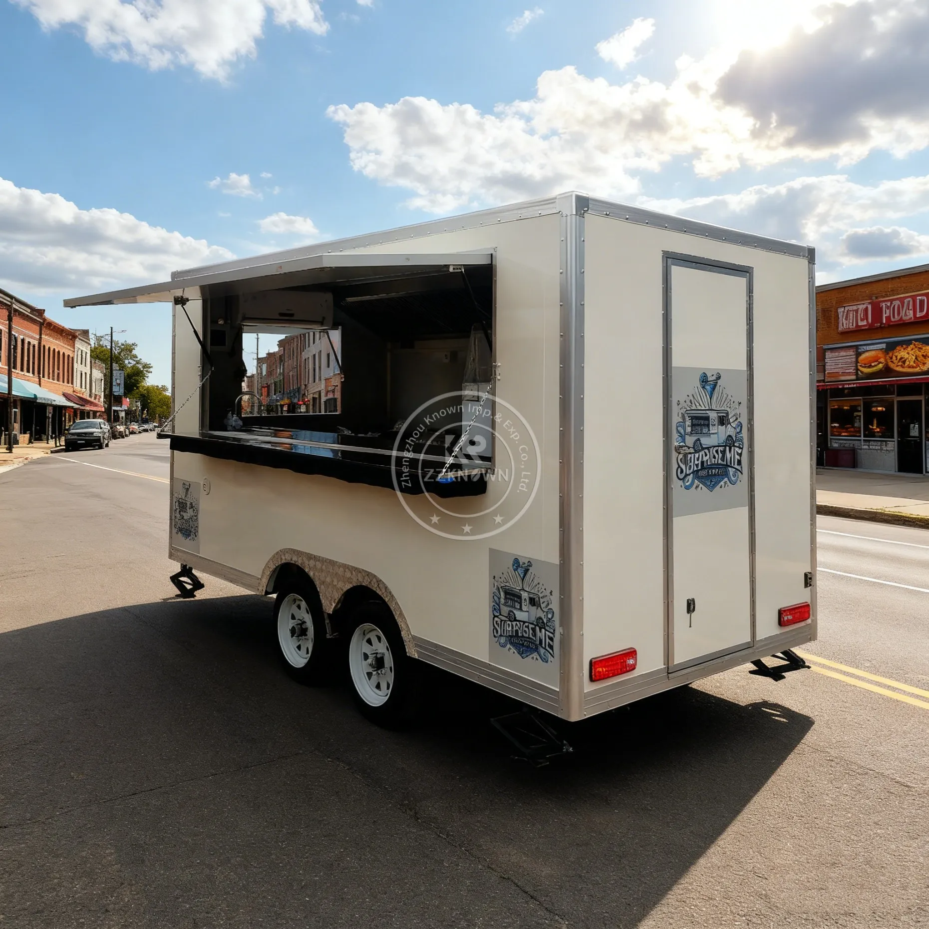 10FT Stainless Steel Coffee Concession Trailer, Mobile Enclosed Food ...