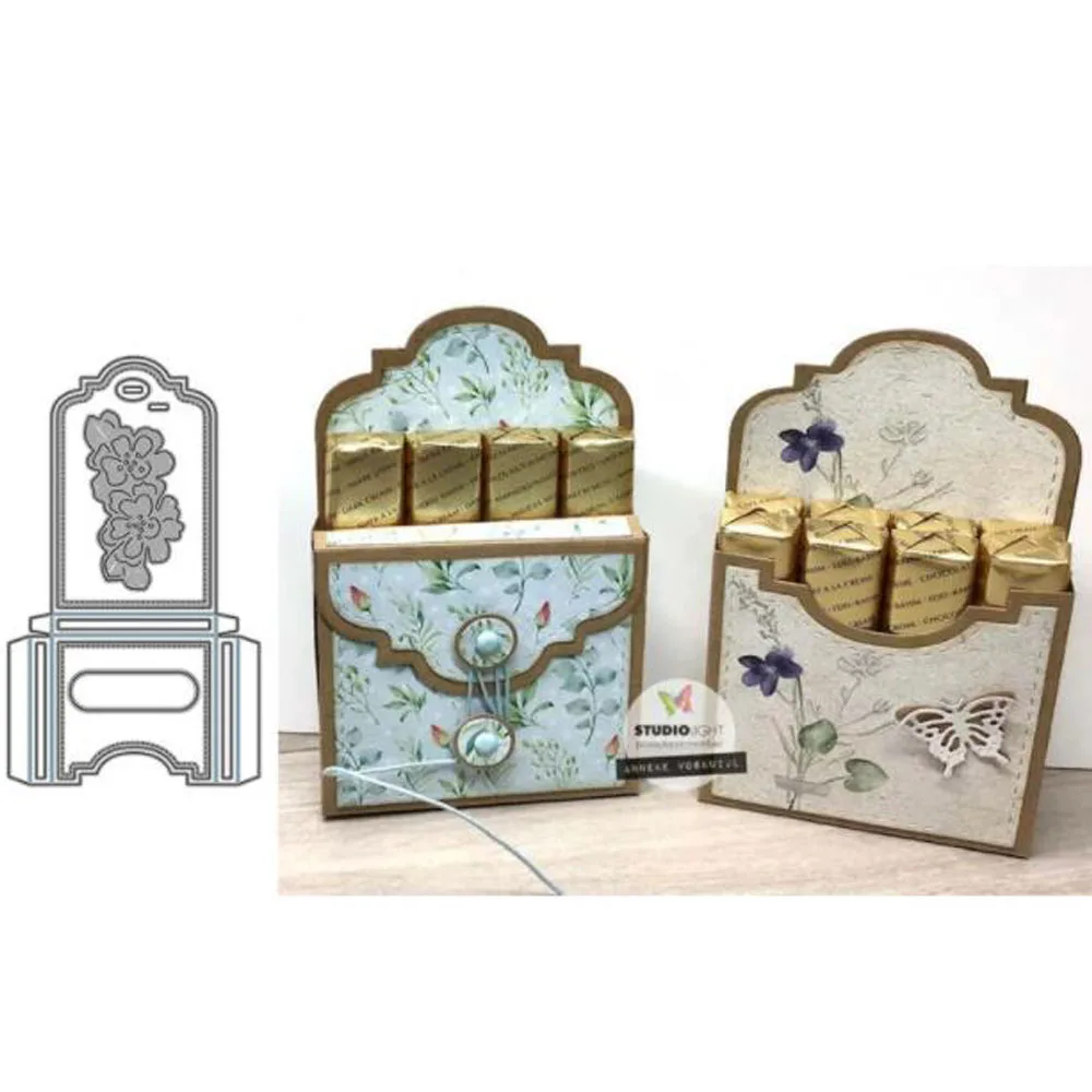 Flowers-Gift-Box-Metal-Cutting-Dies-Scrapbooking-Die-Card-Making-Album ...