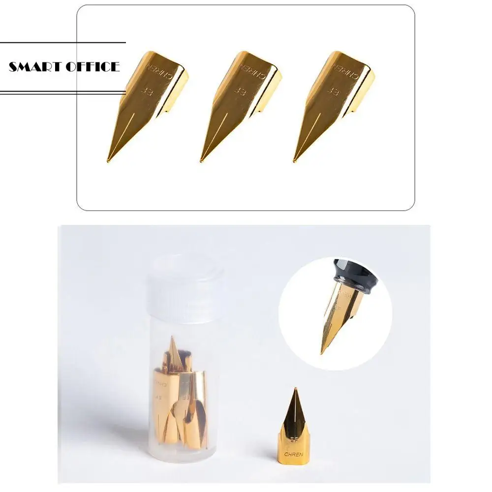 10PCS Fountain Pen Nib Universal Nib Fits Most Fountain Pen 0.38mm Gold ...