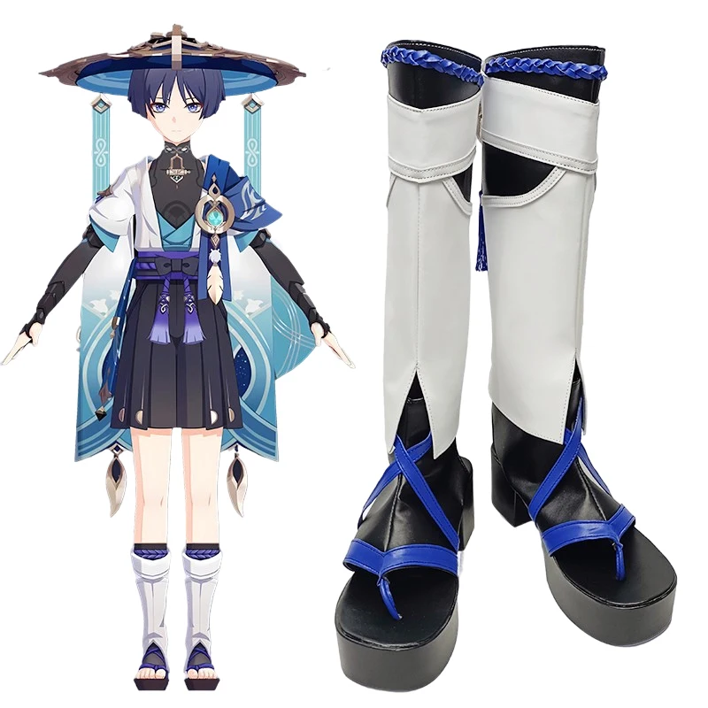 New Genshin Impact Cosplay Shoes Genshin Impact Wanderer Cosplay Boots ...