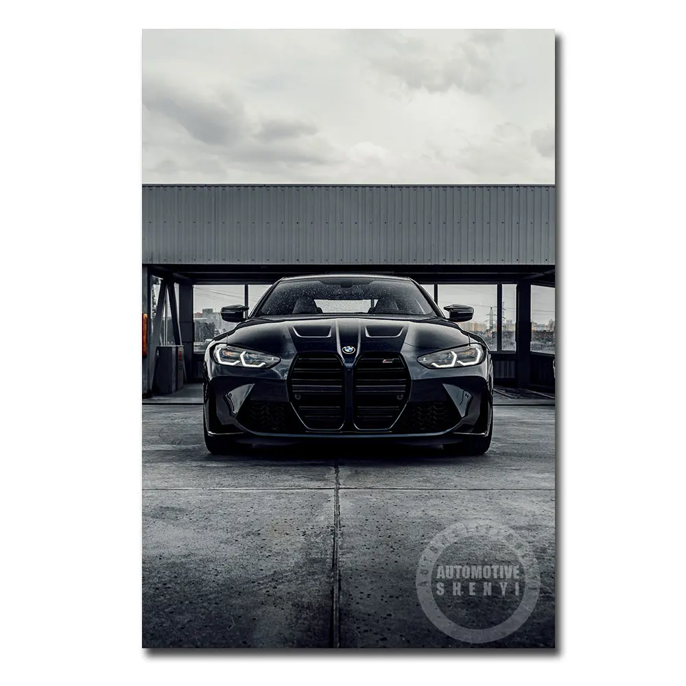 Đen Phong Cách Công Nghiệp AMG RS6 M4 Xe Poster Xe Ô Tô Cao Cấp Tranh ...