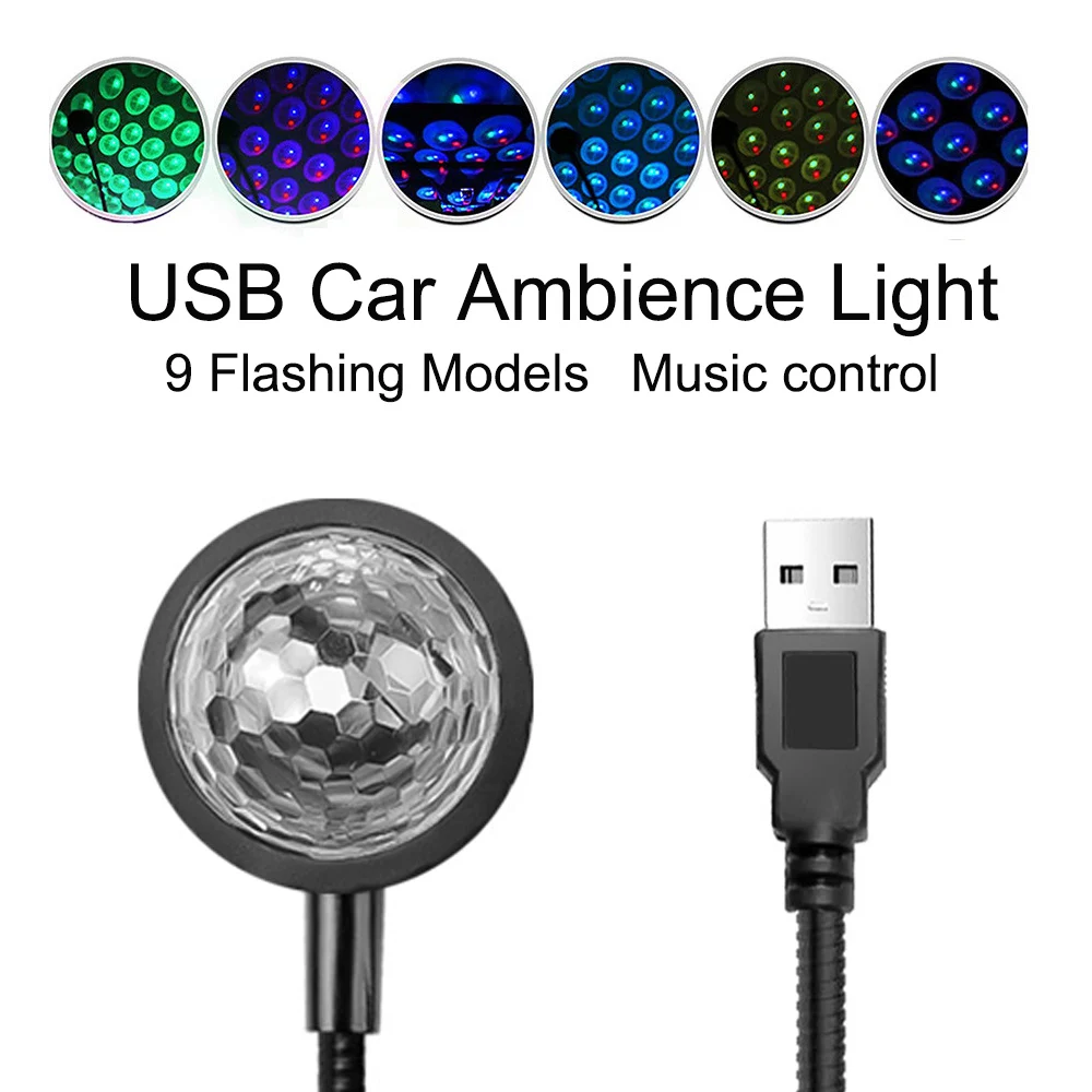 음악 제어 Led 자동차 지붕 별 야간 조명 프로젝터 분위기 Usb 장식 가능한 인테리어 티몬