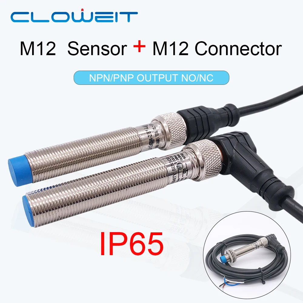 Cloweit-Set-IP65-M12-Inductive-Proximity-Sensor-Switch-4pin-Connecting ...