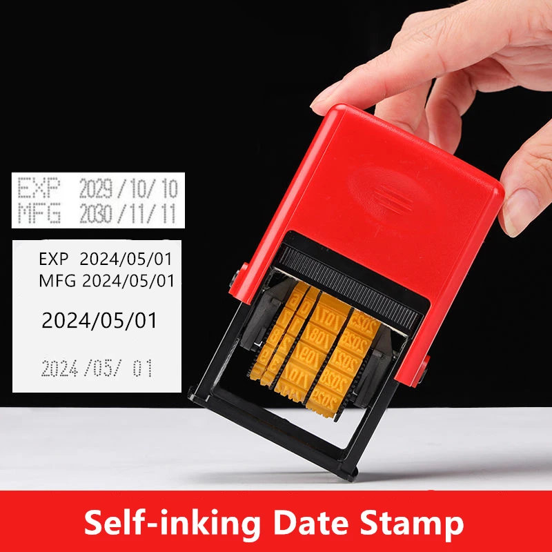 Self-inking-Date-Stamp-MFG-EXP-Date-Adjustable-For-Factory-Manufacture-Supermarket-Store-Office ...