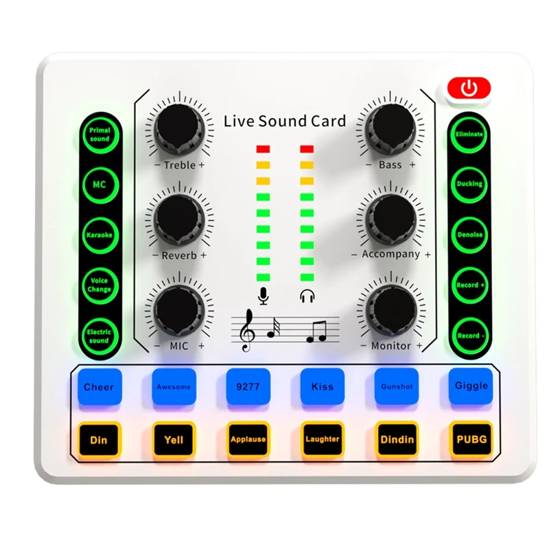 Live Sound Card Plastic M8 Wireless Bluetooth Audio Mixer Digital Mixer ...