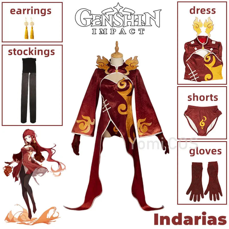 Genshin-Impact-Yaksha-Pyro-Indarias-Cosplay-Costume-Carnival-Uniform ...