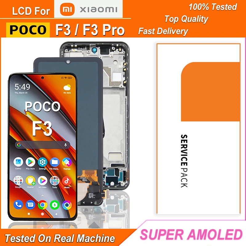 6.67" Super AMOLED LCD For Xiaomi Poco F3 M2012K11AG LCD Touch Screen Digitizer Assembly For ...