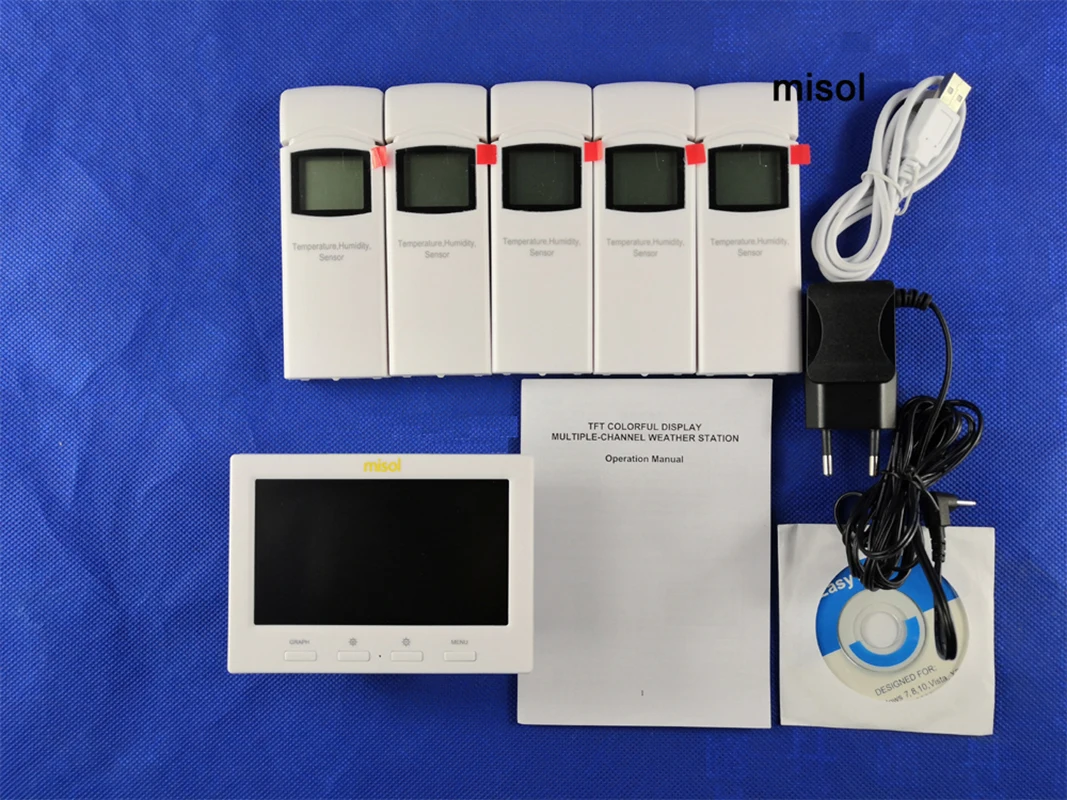 Misol — Station Météo Sans Fil Avec Écran Couleur, 5 Canaux Et Capteurs ...