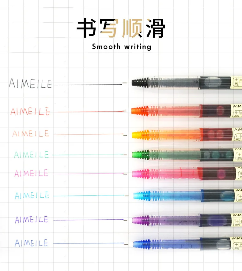 STYLO,Blue 12pcs--ensemble de stylos à Gel colorés, 8 couleurs, 0.5mm ...