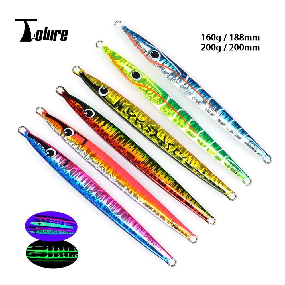 TOLU 160g 200g UV Luminous Japan Jigging Lure Off Shore Cast Metal ...