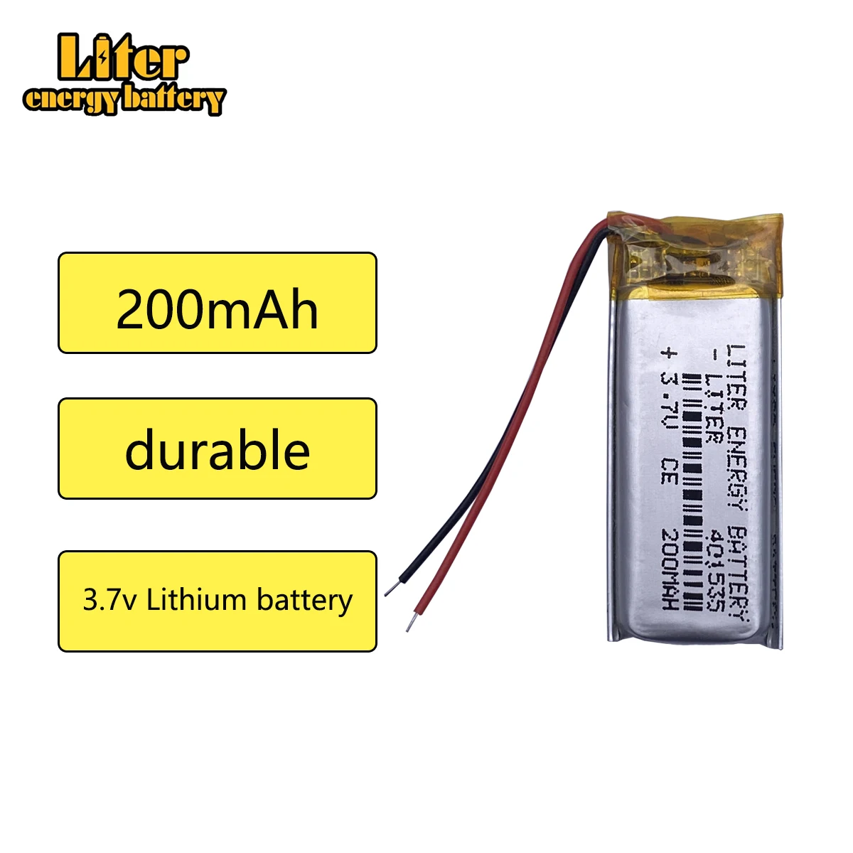 401535 3.7V 200MAH Polymer rechargeable batteries MP3 MP4 MP5 DVD DVR ...