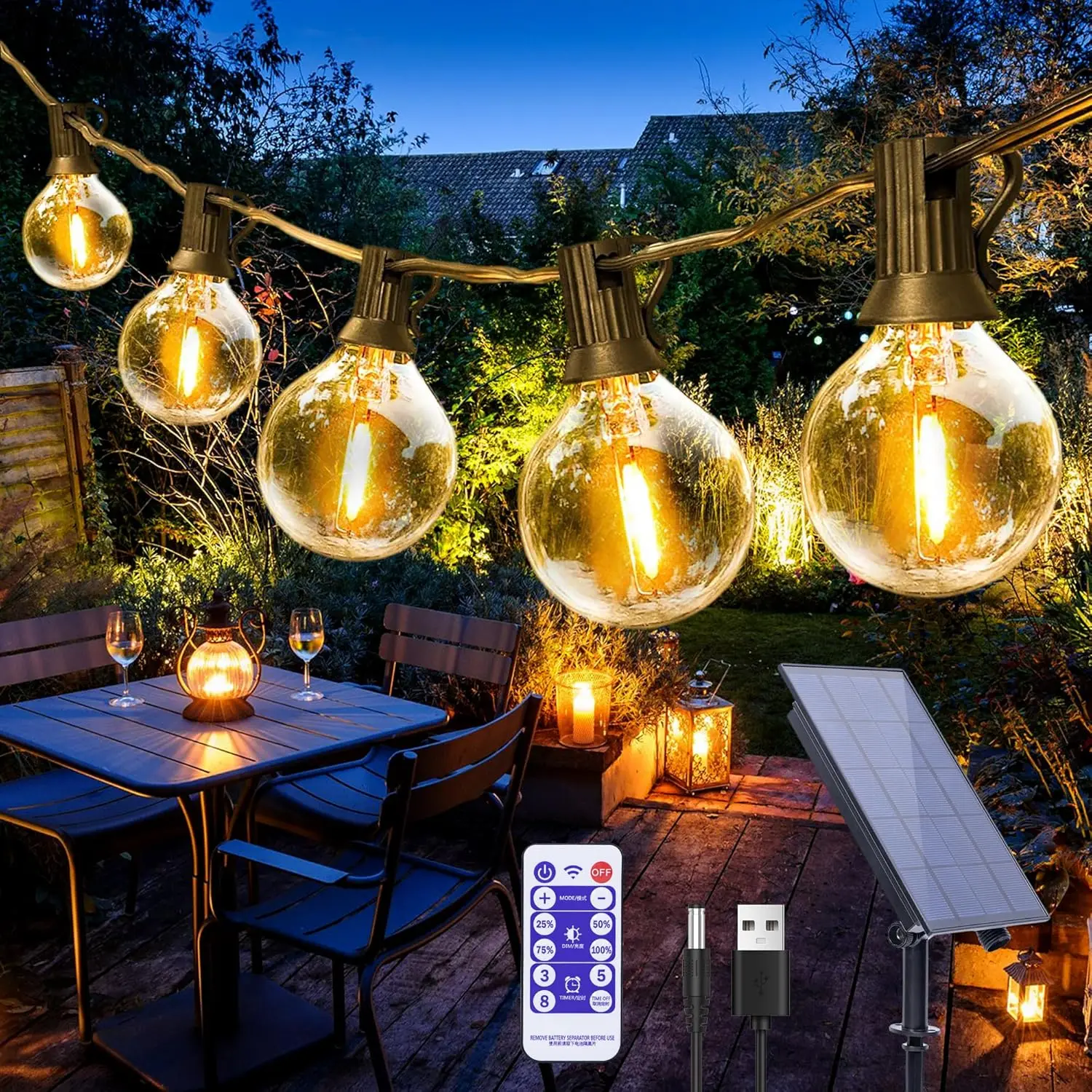 Guirnalda-de-luces-solares-para-exteriores-bombillas-LED-irrompibles ...