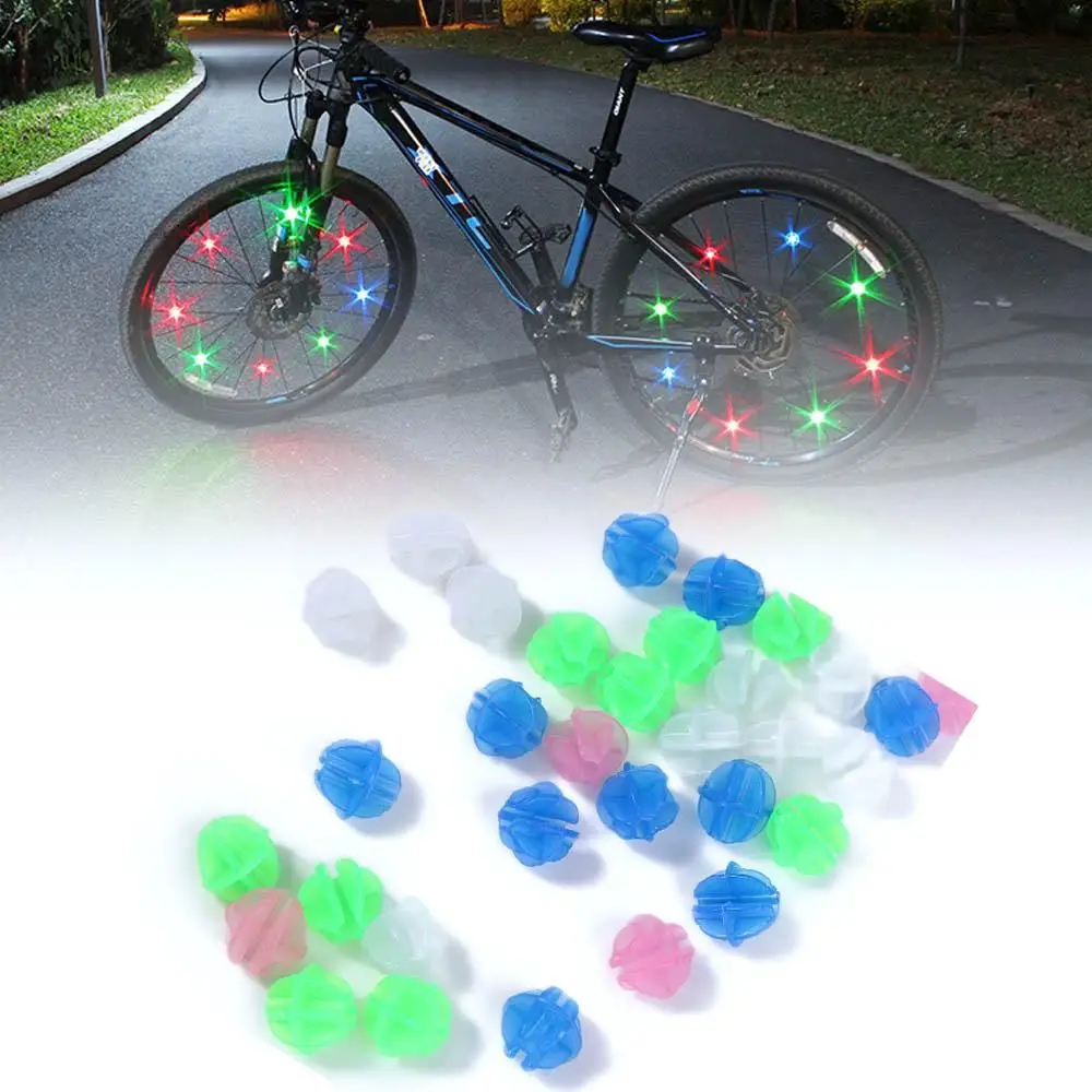 36pcs Luminous Bicycle Beads Round Wheel Spoke Bead Clip Plastic ...
