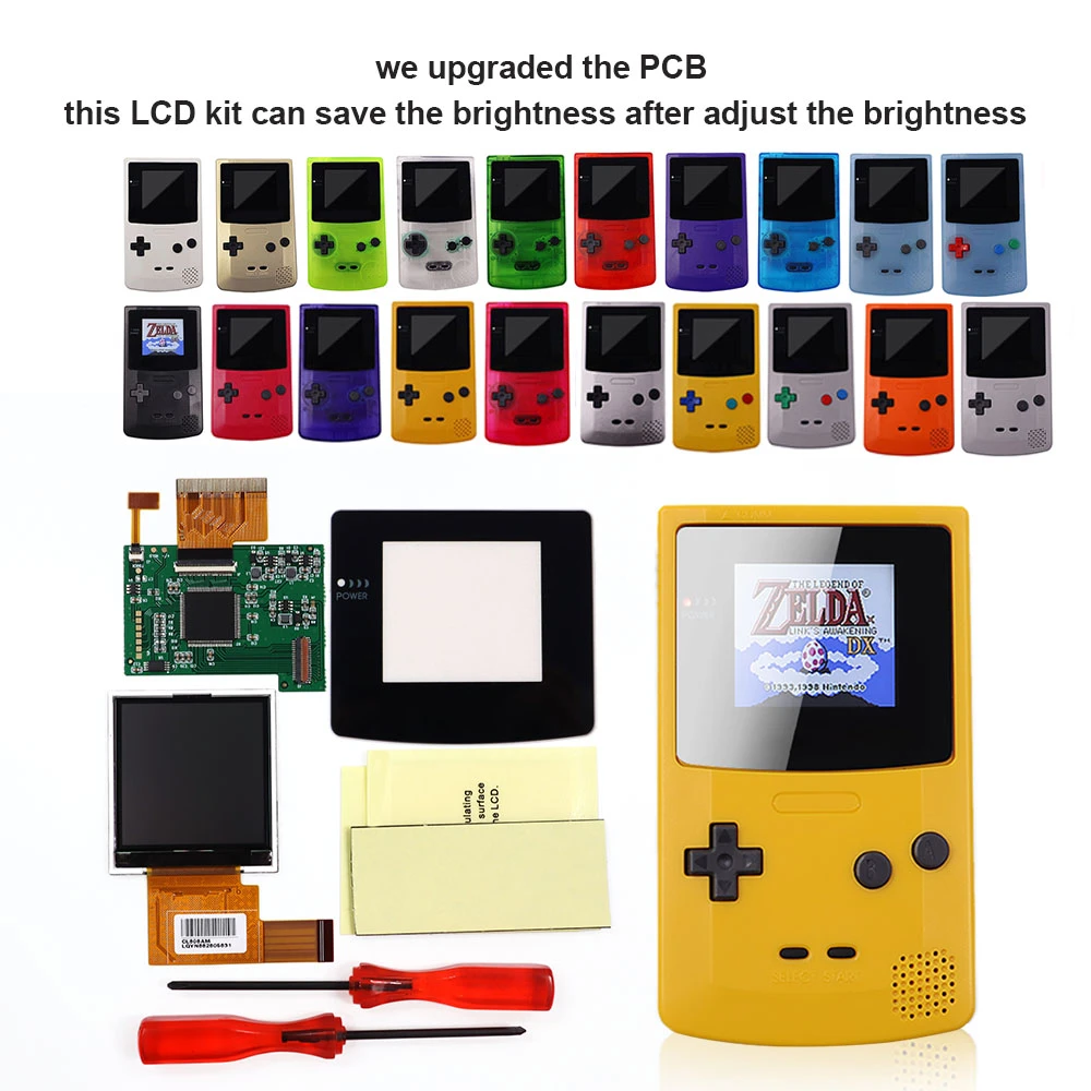DIY GBC Console Screen LCD Kits Shell case buttons for Game boy Color ...
