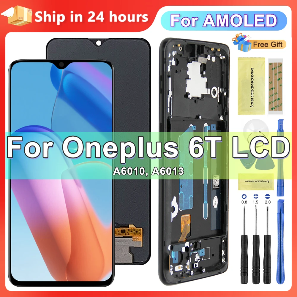 Super-AMOLED-For-OnePlus-6T-A6010-A6013-LCD-Touch-Screen-Digitizer-Display-Replacement-Assembly ...