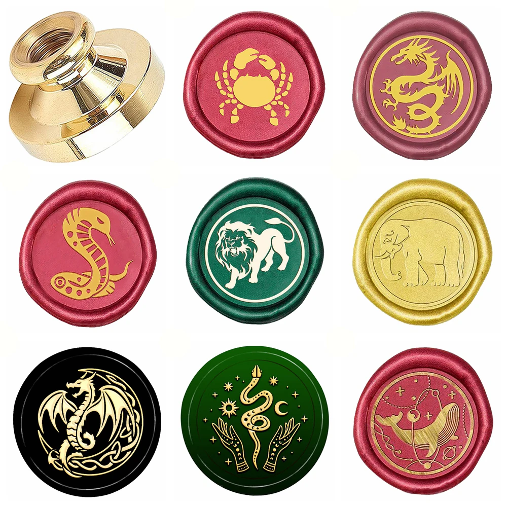 Lion-Crab-Snake-Elephant-Dragon-Wax-Seal-Stamp-Retro-Sealing-Wax-Stamp ...