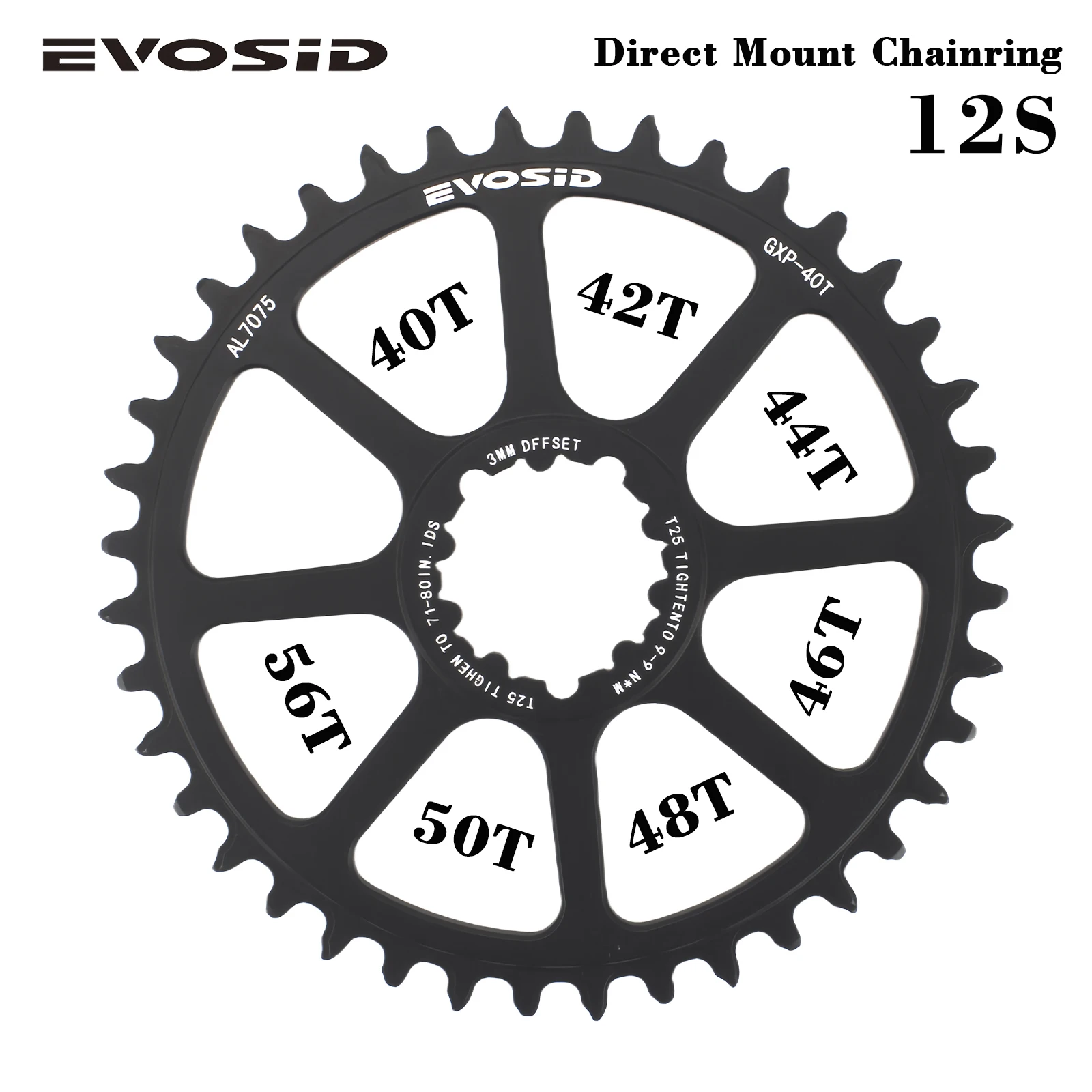 EVOSID-Bike-Chainring-40T-42T-44T-Road-Bike-Tooth-Disc-12S-Direct-Mount ...