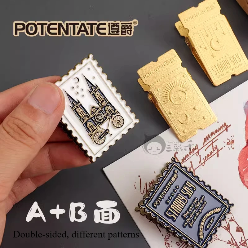 1PC Deluxe Vintage Brass Clip Heavy Metal Binder Paper Clamps Double ...