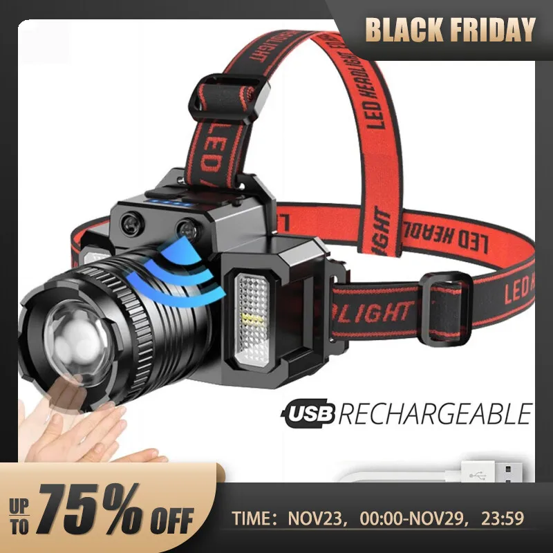 High-Power-LED-Sensor-Headlamp-Zoomable-Headlight-Rechargeable-Fishing ...