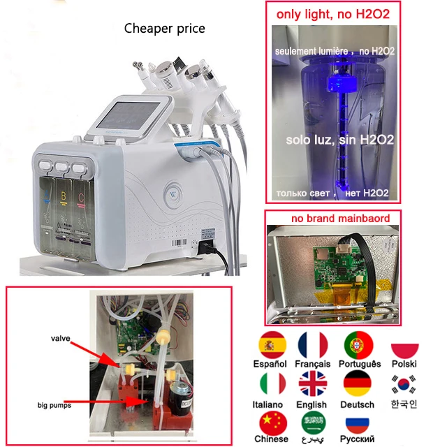 Hot Upgrade 6 in 1 hydrafacial Small Bubble Skin Care Tools Ultrasonic ...