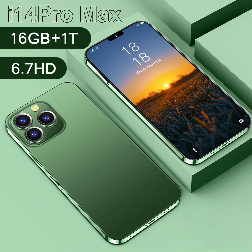 Teléfono Inteligente I14 Pro Max versión Global, Smartphone con pantalla completa Original de 6 ...
