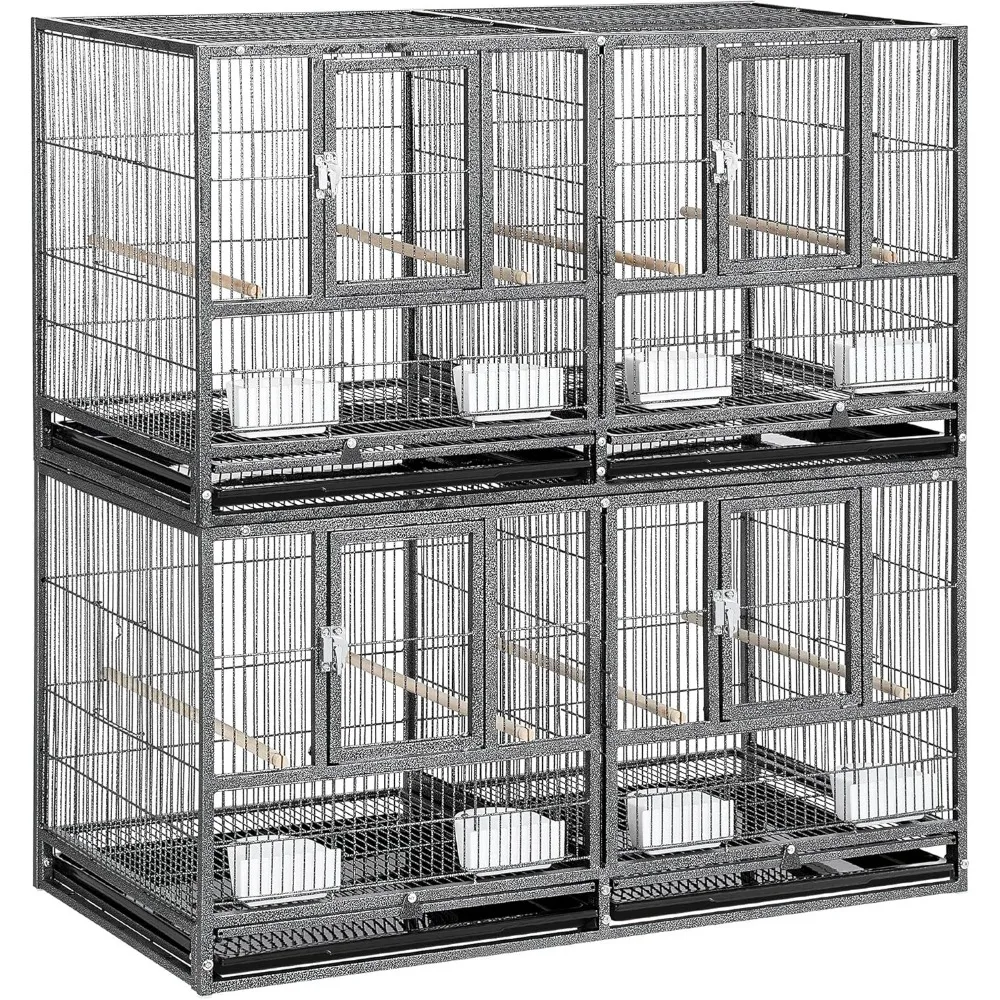 Double Story Divided Breeder Bird Cage for Small Parrots Parakeets ...
