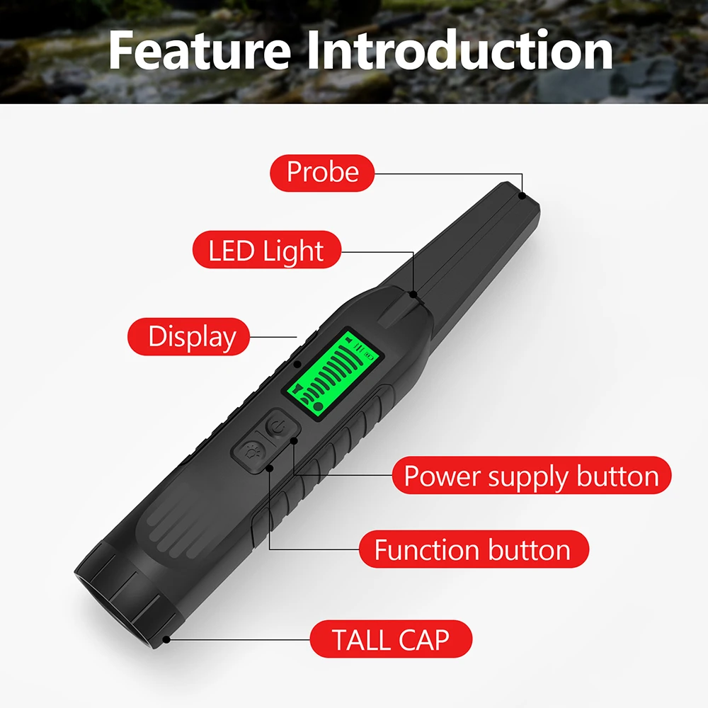 Handheld Metal Detector LCD Display Screen Treasure Hunter Finder 360 ...