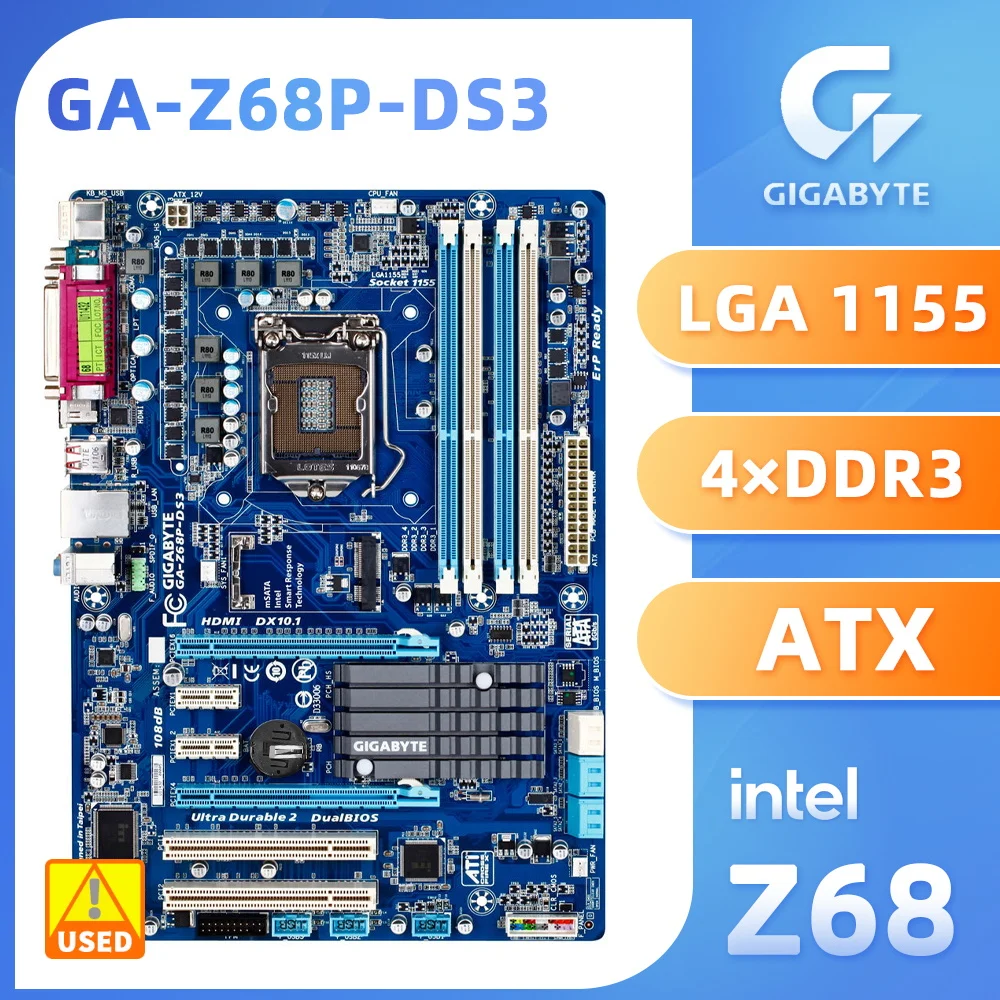 Gigabyte placa base GA Z68P DS3 Intel Z68, chipset LGA 1155, compatible ...
