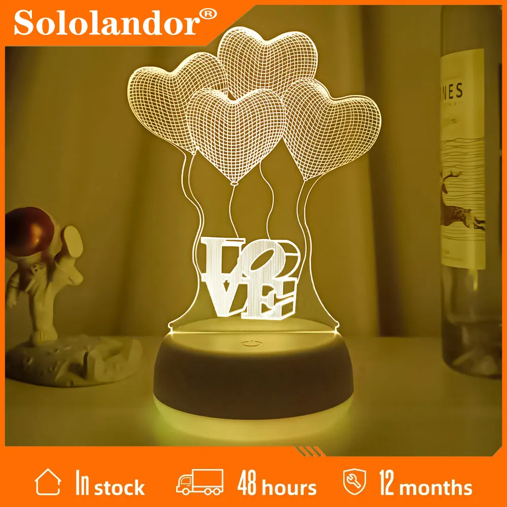 3d Creative Night Light Lamp Love | Home Decor 3d Night Lamp | 3d Lamps ...