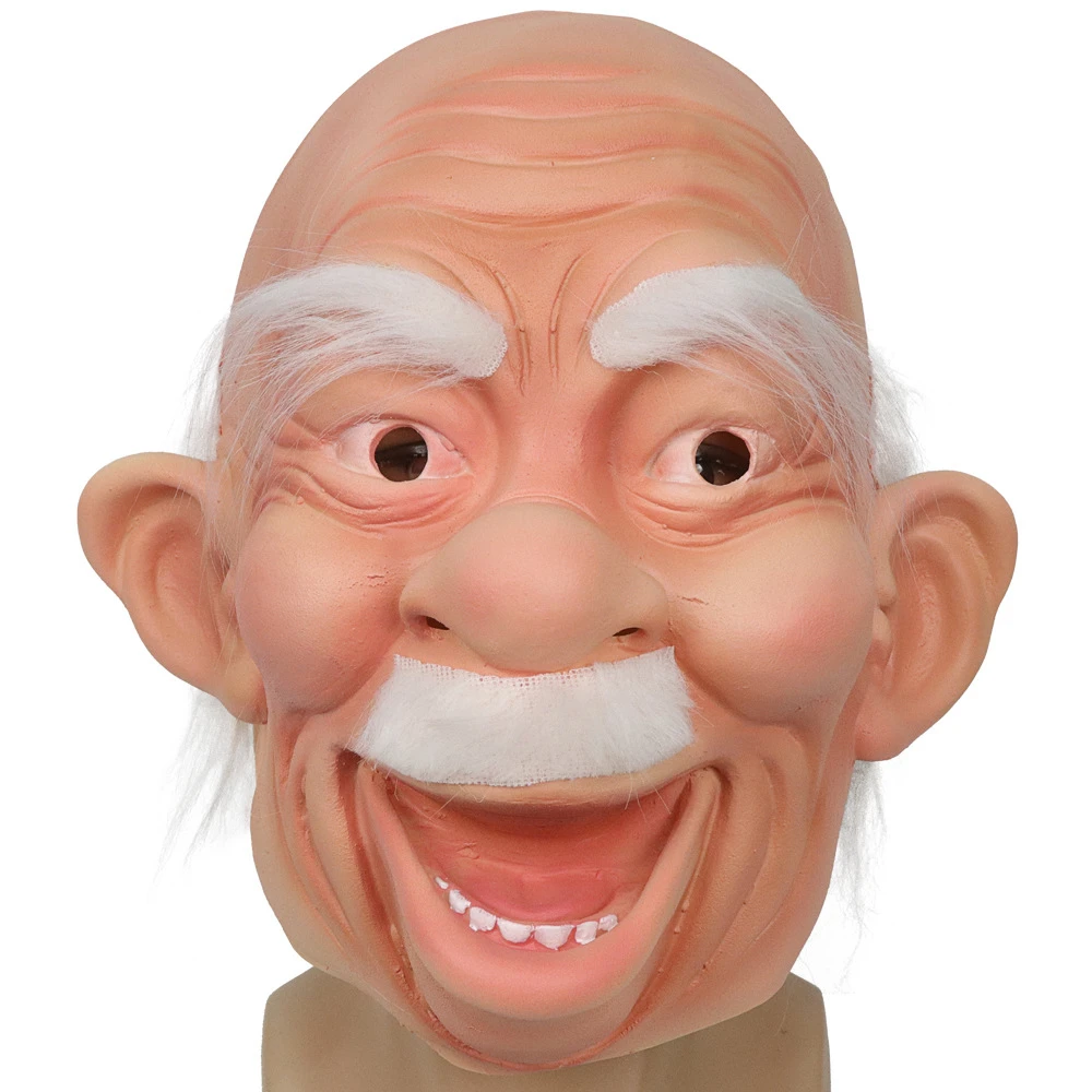 Old-Man-Mask-Realistic-Halloween-Latex-Human-Smile-Grandpa-Wrinkle-Face ...