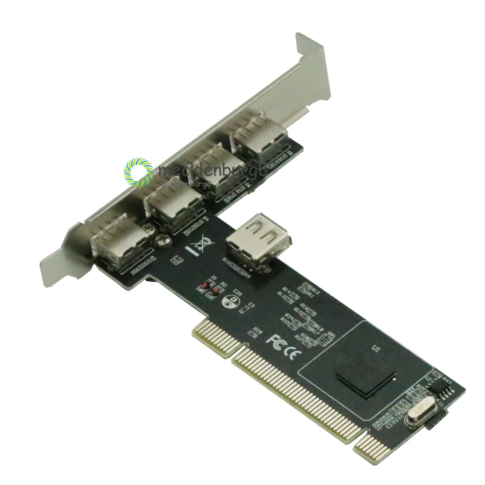 New-High-Speed-480Mbps-5-Port-USB-2-0-PCI-Hub-Card-Controller-Adapter ...
