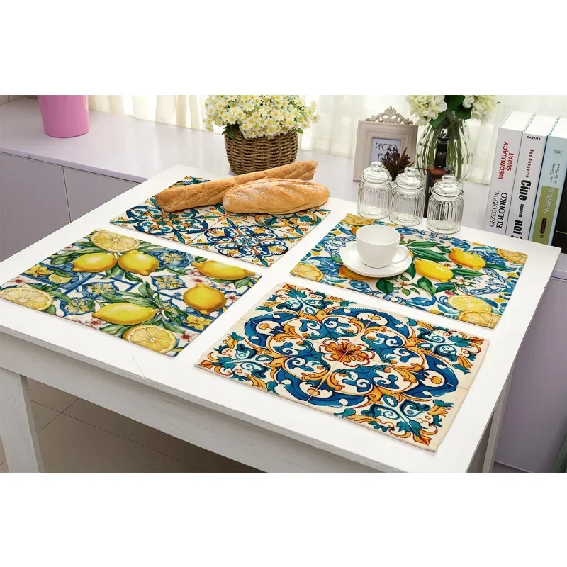 Fashionable-Retro-Geometric-Hotel-Anti-skid-Table-Mat-Digital-Printing ...